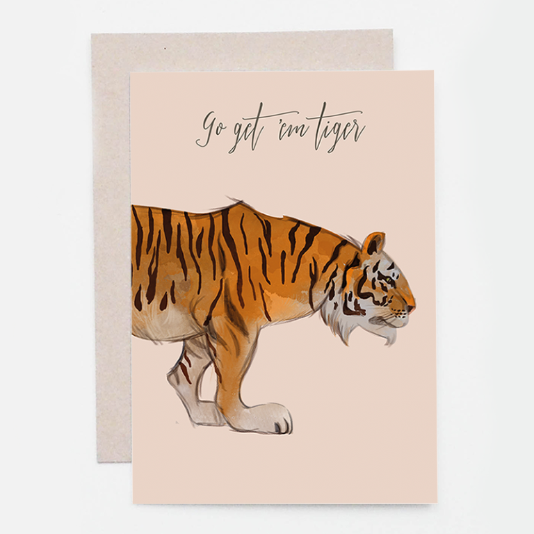 Go get 'em tiger' Wenskaart May and Fay
