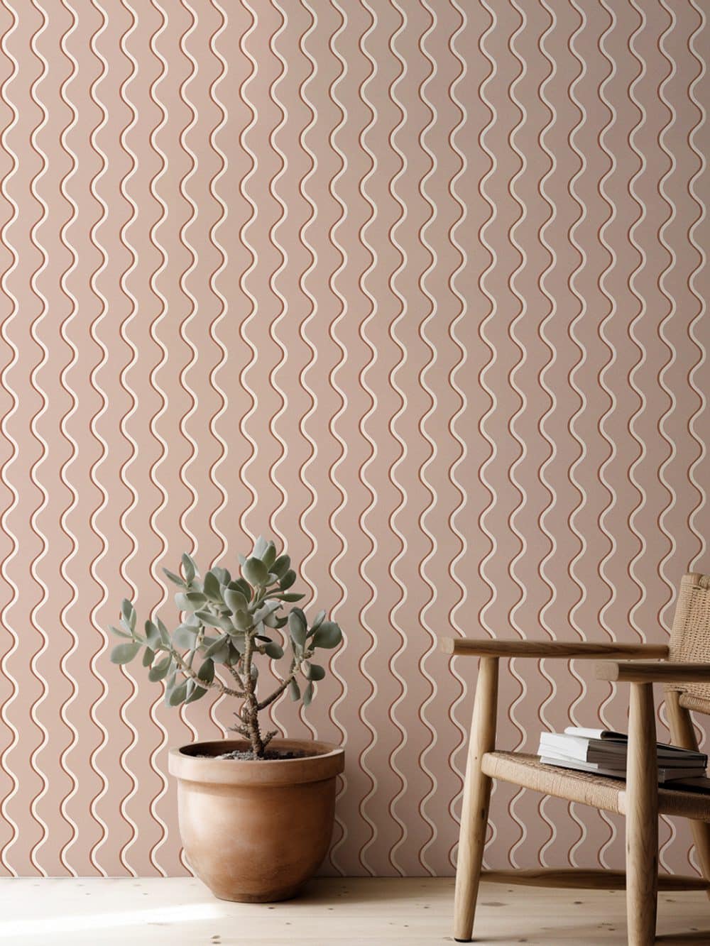 Behang Farm Tales in beige met cowboys op een boerderij